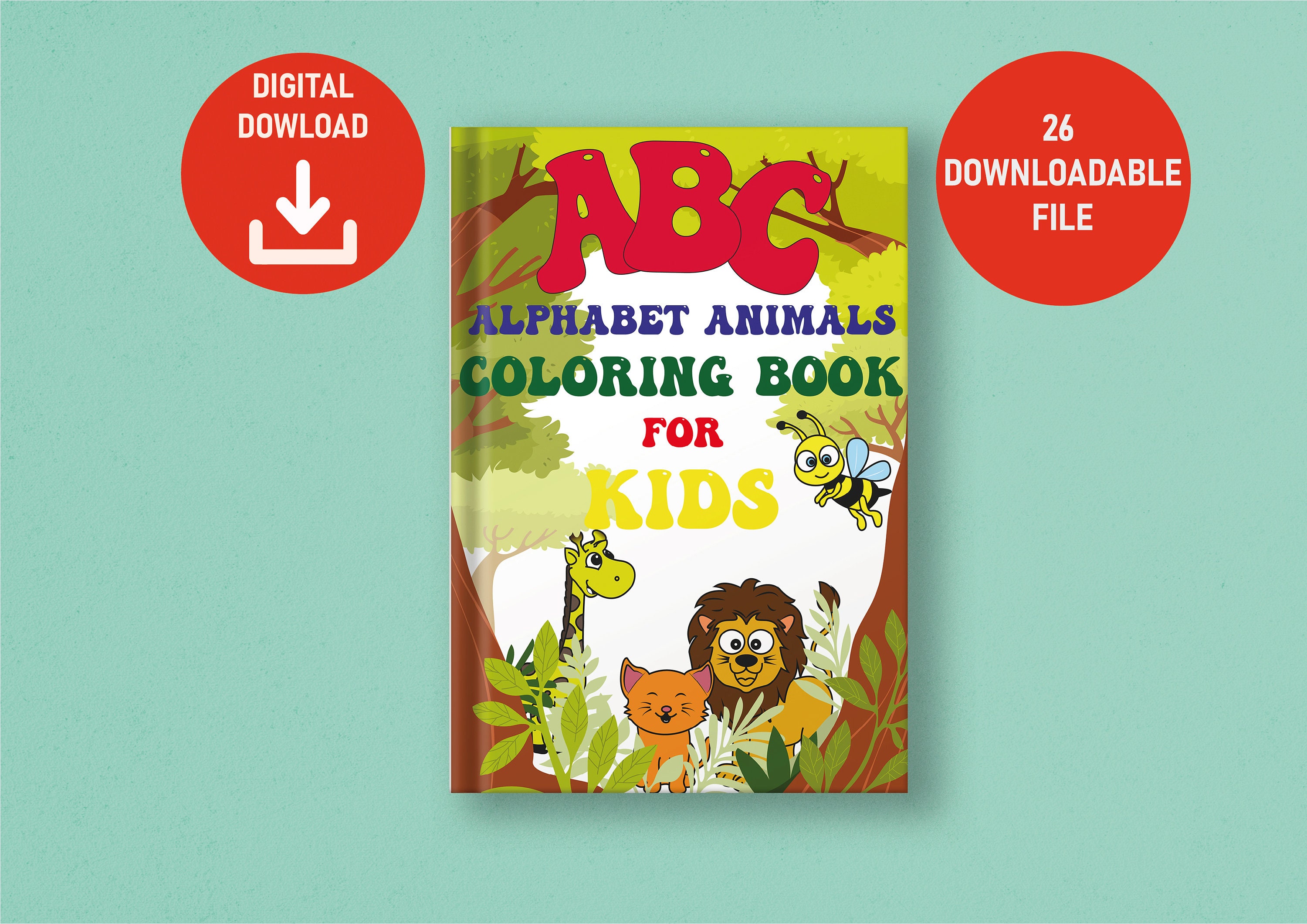 Animals Coloring Book With Alphabet, for Kids, Baby S ABC, Educational ...