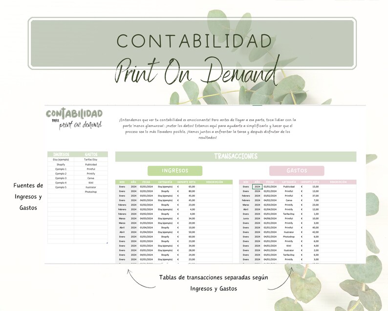 Print on Demand Accounting Excel Template/price Calculator for Etsy Seller in Spanish/excel POD ...