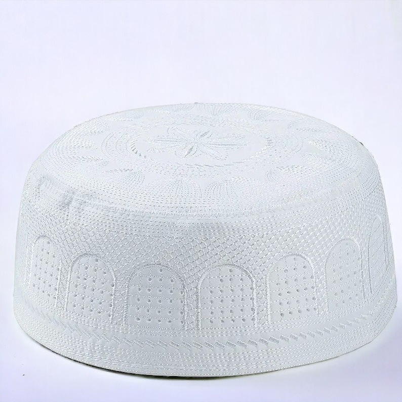 Embroidered Muslim Prayer Cap Cotton Leisure Islamic Hat Saudi Arabia ...
