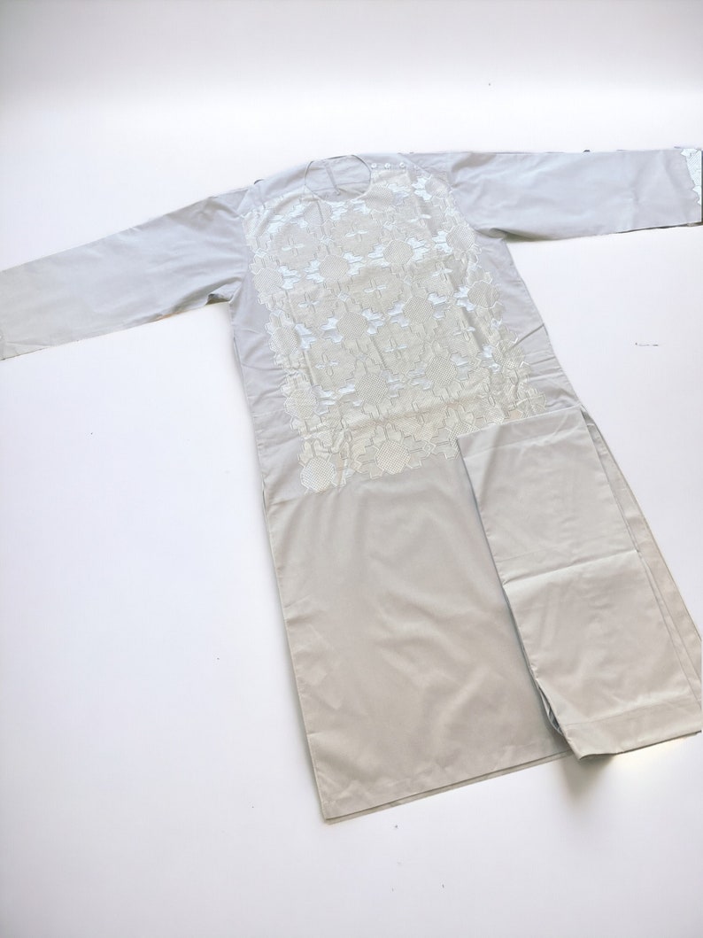 Embroidered Afghan White Thobe for Men Jubba Unique Embroidery Patterns ...