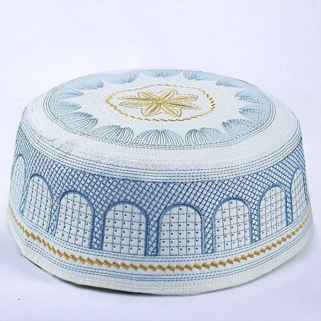 Embroidered Muslim Prayer Cap Cotton Leisure Islamic Hat Saudi Arabia ...