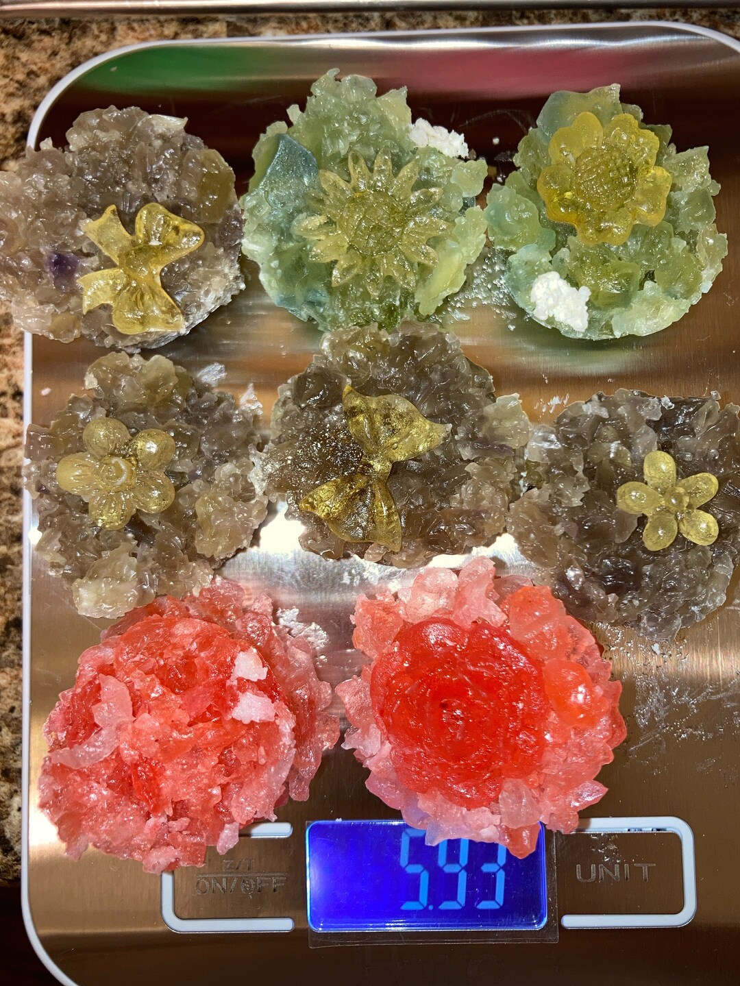 8 or 16 Mega Bite Clusters Edible Crystal Gem Candy Kohakutou - Etsy