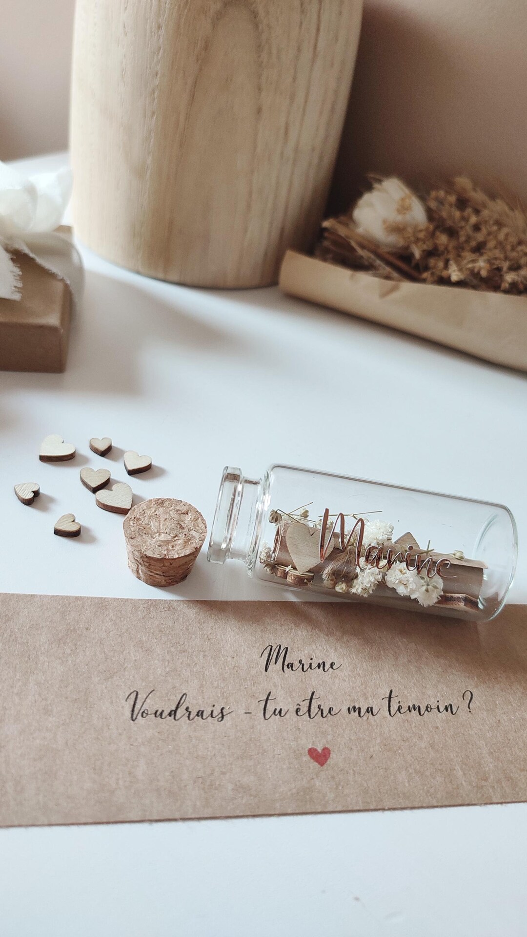 Personalized Vial, Secret Message, Wedding, Dried Flowers, Baby ...