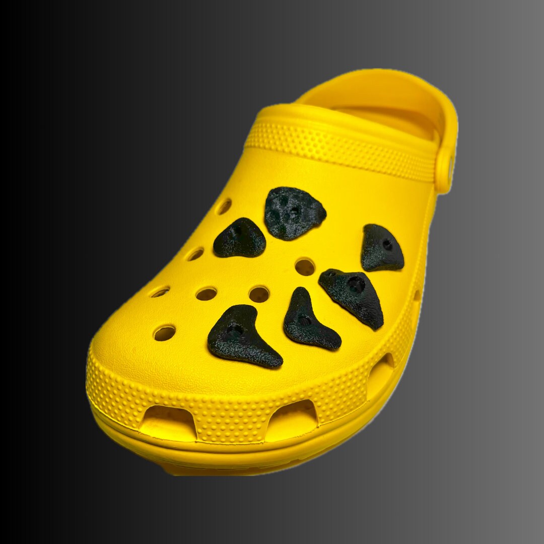 Set of 6 Black Rock Climbing Hold Croc Charms - Etsy