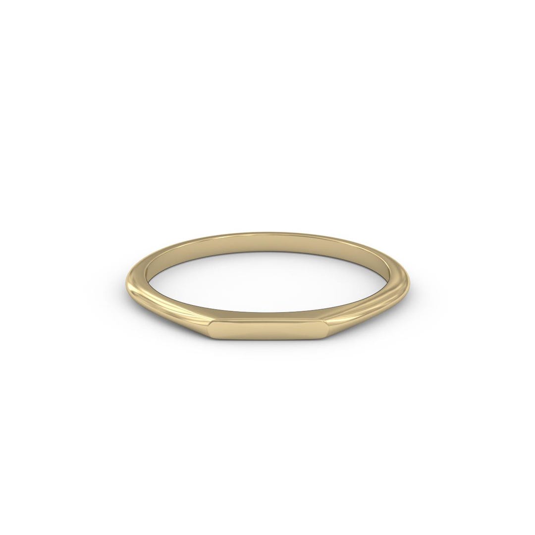 14K Solid Yellow Gold Oval Signet Ring ,unisex Pinky Ring Available in ...
