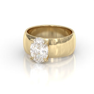 14K Gold 2 Carat Lab Grown Diamond Peg Head Engagement Ring/thick ...