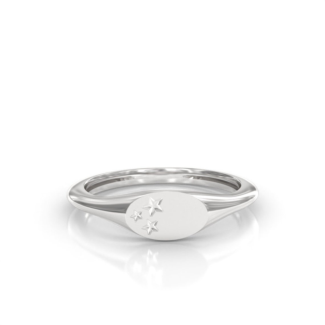 Pinky Signet Ring / 14k-18k Gold Oval Signet Ring / Small Signet Ring ...