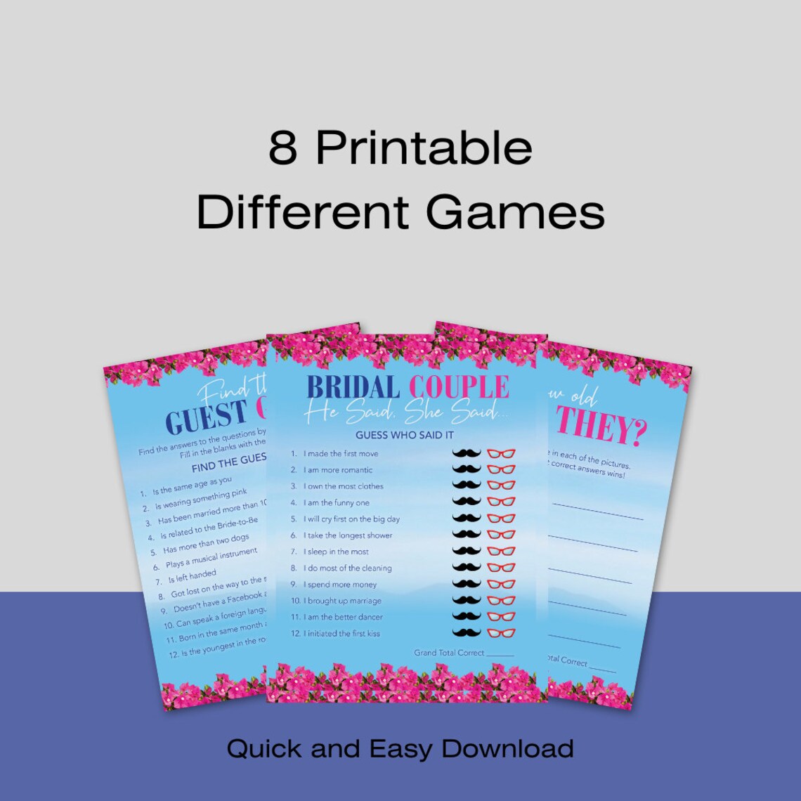 Mamma Mia Inspired Printable Party Games, Digital Printable, Mamma Mia ...