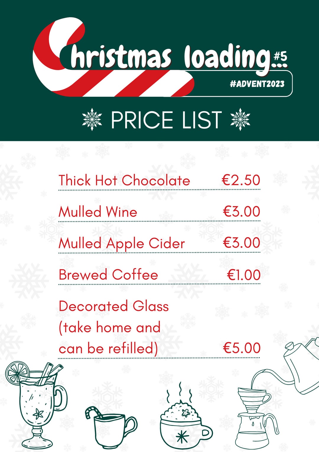 Christmas Market Price List - Etsy
