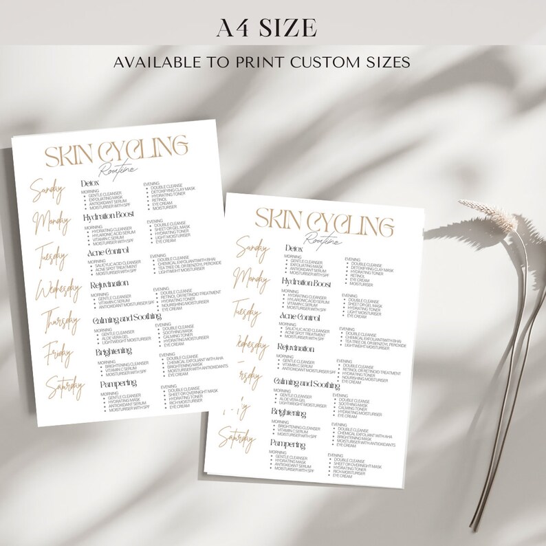 Personalised Skin Cycling Routine, Canva Template, Skincare, Skincare ... Personalised Skin Cycling Routine, Canva Template, Skincare, Skincare ...