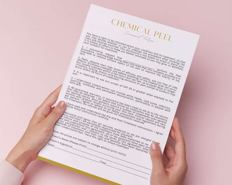 Editable Chemical Peel Consent Form, Agreement, Contract Canva Template ...