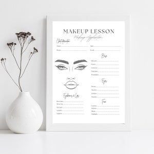 Makeup Lesson Face Chart: Editable Canva Template (digital Download) - Etsy