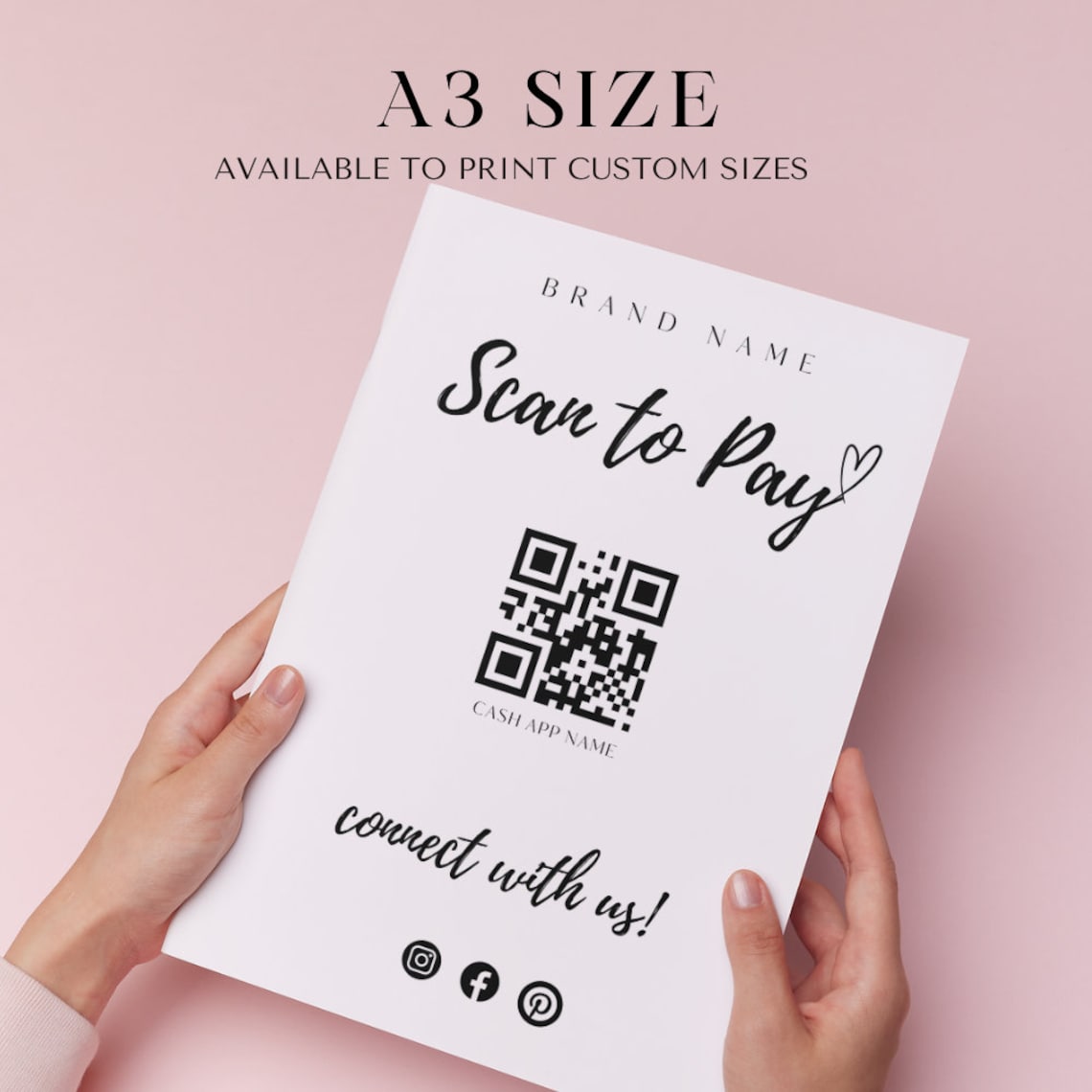 Editable QR Code Scan to Pay Template Social Media Printable Small ...