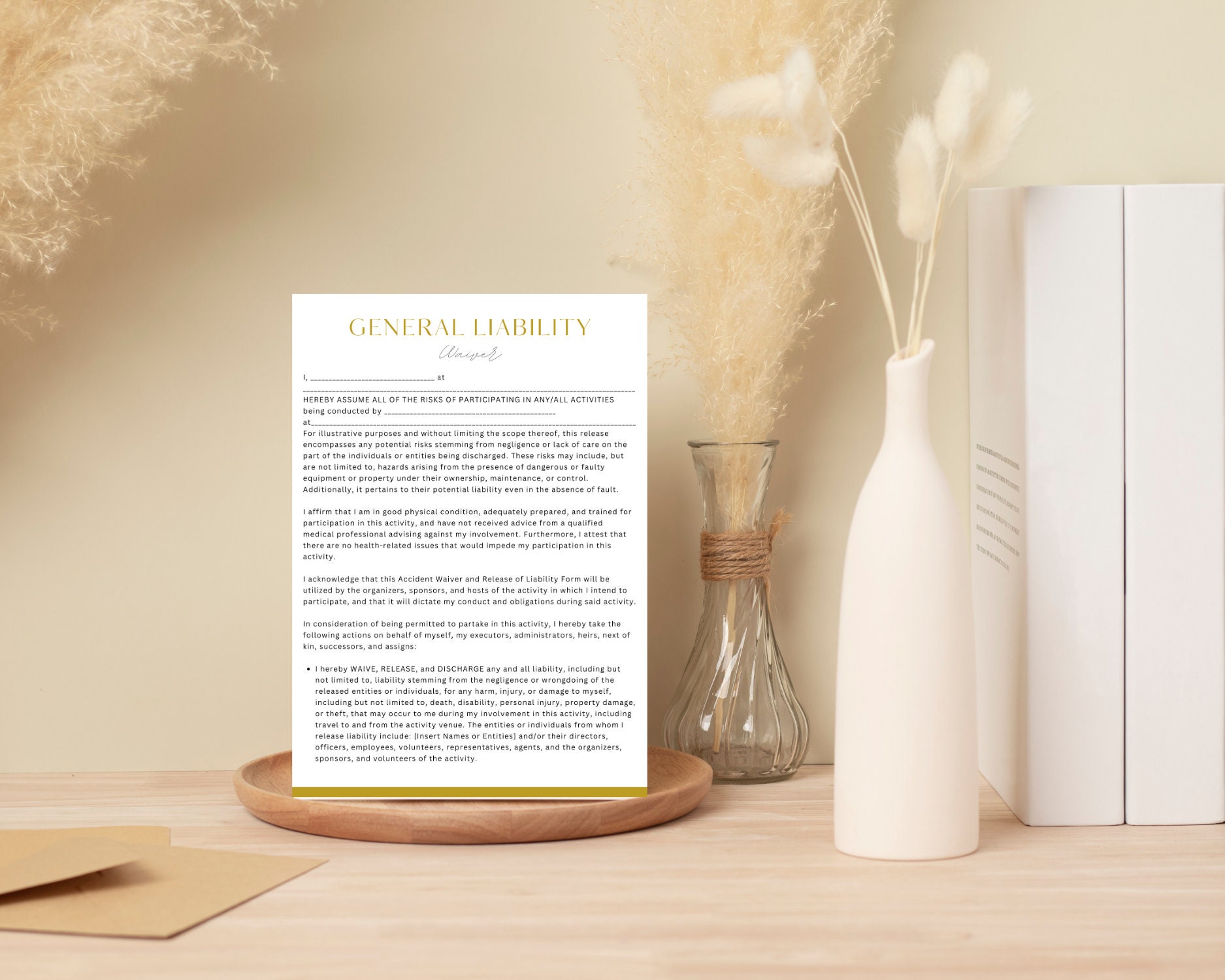 Editable General Liability Waiver Template: Business Use (canva) - Etsy