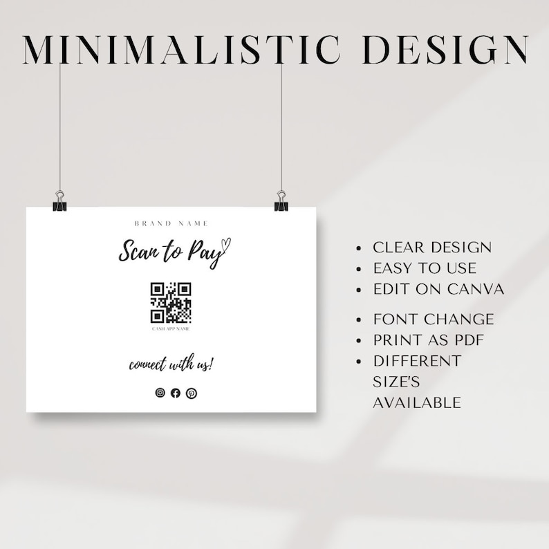 Editable QR Code Scan to Pay Template Social Media Printable Small ...