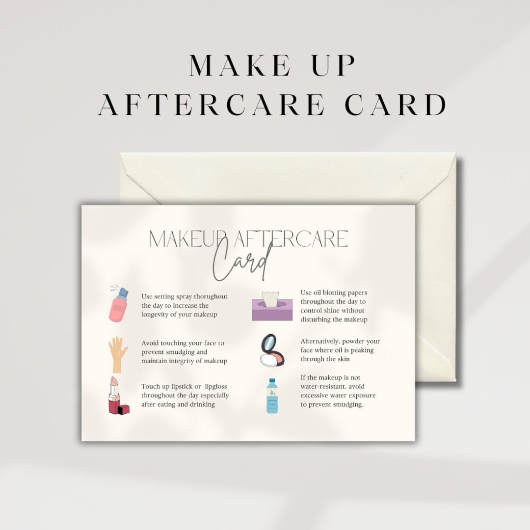 Makeup Aftercare Card Template, Makeup Instructions, Business Canva ...