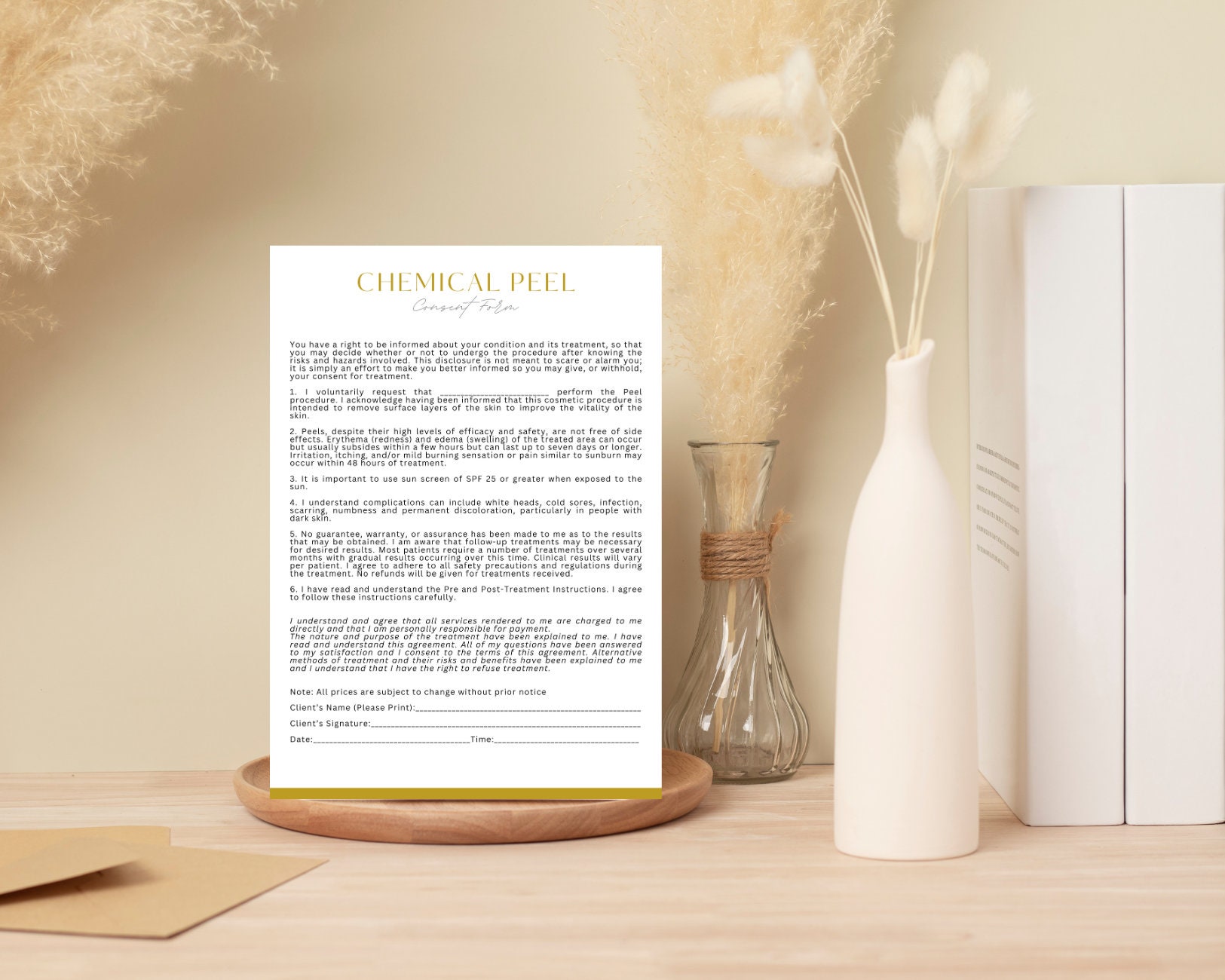 Editable Chemical Peel Consent Form, Agreement, Contract Canva Template ...