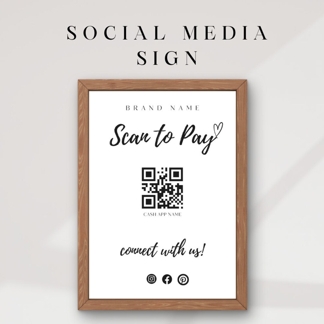 Editable QR Code Scan to Pay Template Social Media Printable Small ...