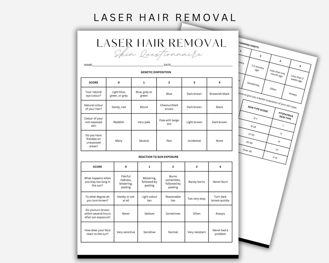 Professional Laser Hair Removal Fitzpatrick Assessment Skin ...
