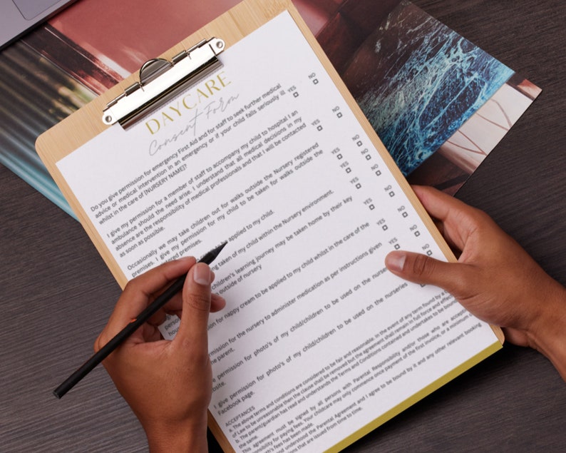 Professional Day Care Forms | Consent Form for Nursery | Daycare ...