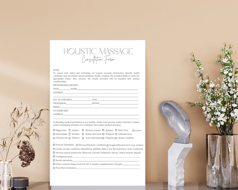 Holistic Massage Therapy Consent Forms, Contract, Business Consultation ...