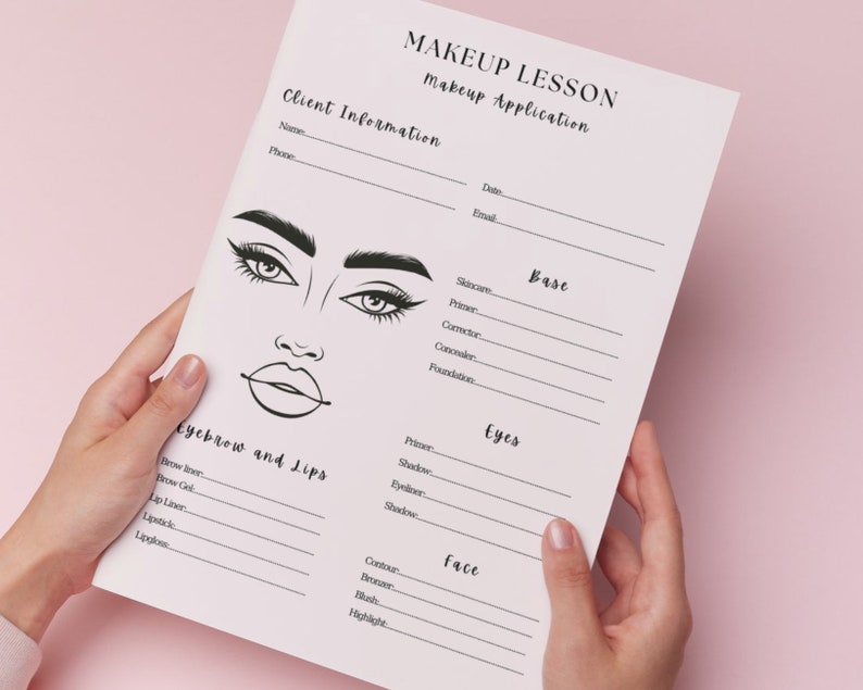 Editable Makeup Artist Lesson Forms | Makeup Artist Templates | Brush ...