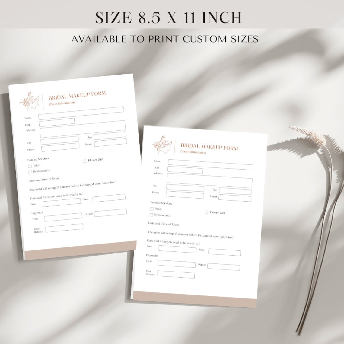 Editable Makeup Consultation Form, Makeup Business Form Printable on ...