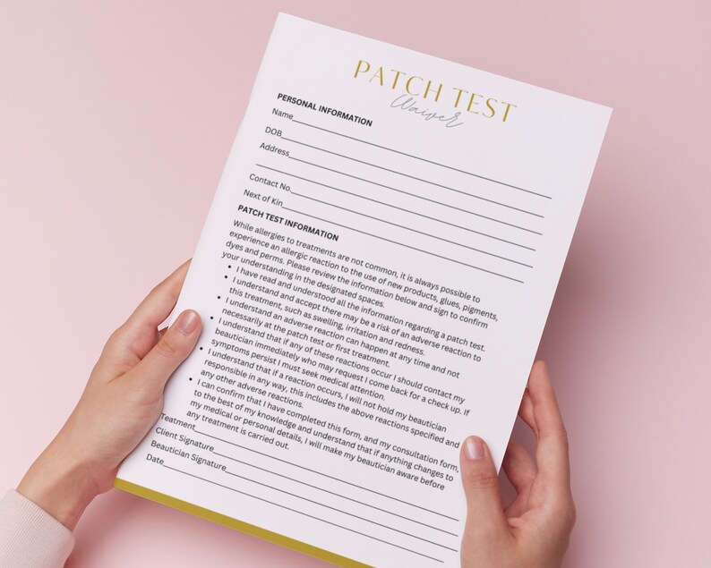 Editable Hair Colour Form, Patch Test Waiver, Liability Waiver ...