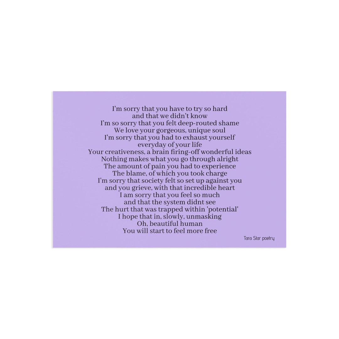 Poetry on ADHD Feelings on Diagnosis Support Validation Poem - Etsy