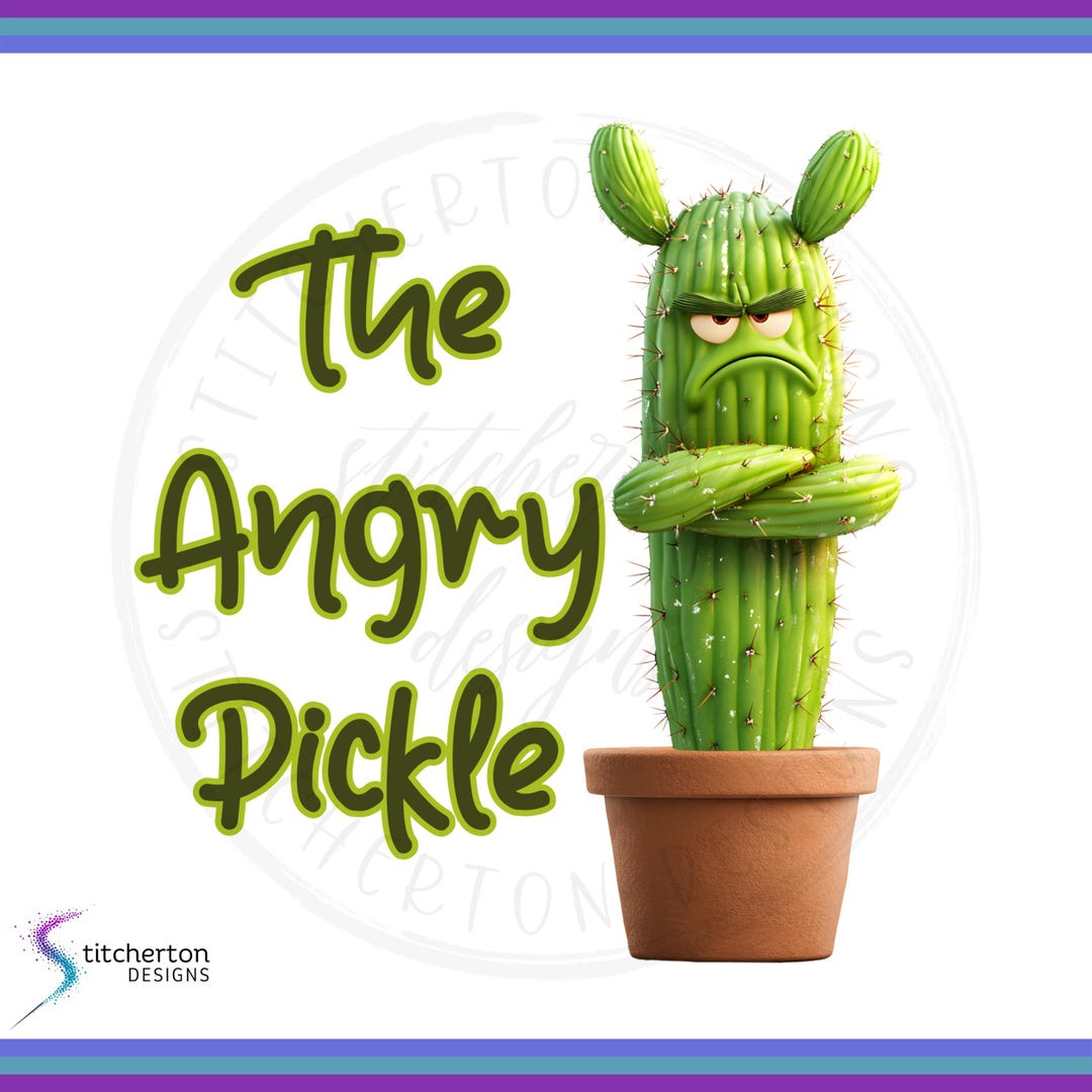 The Angry Pickle Png, DIGITAL DOWNLOAD, Trendy Png, Plant Lover Png ...