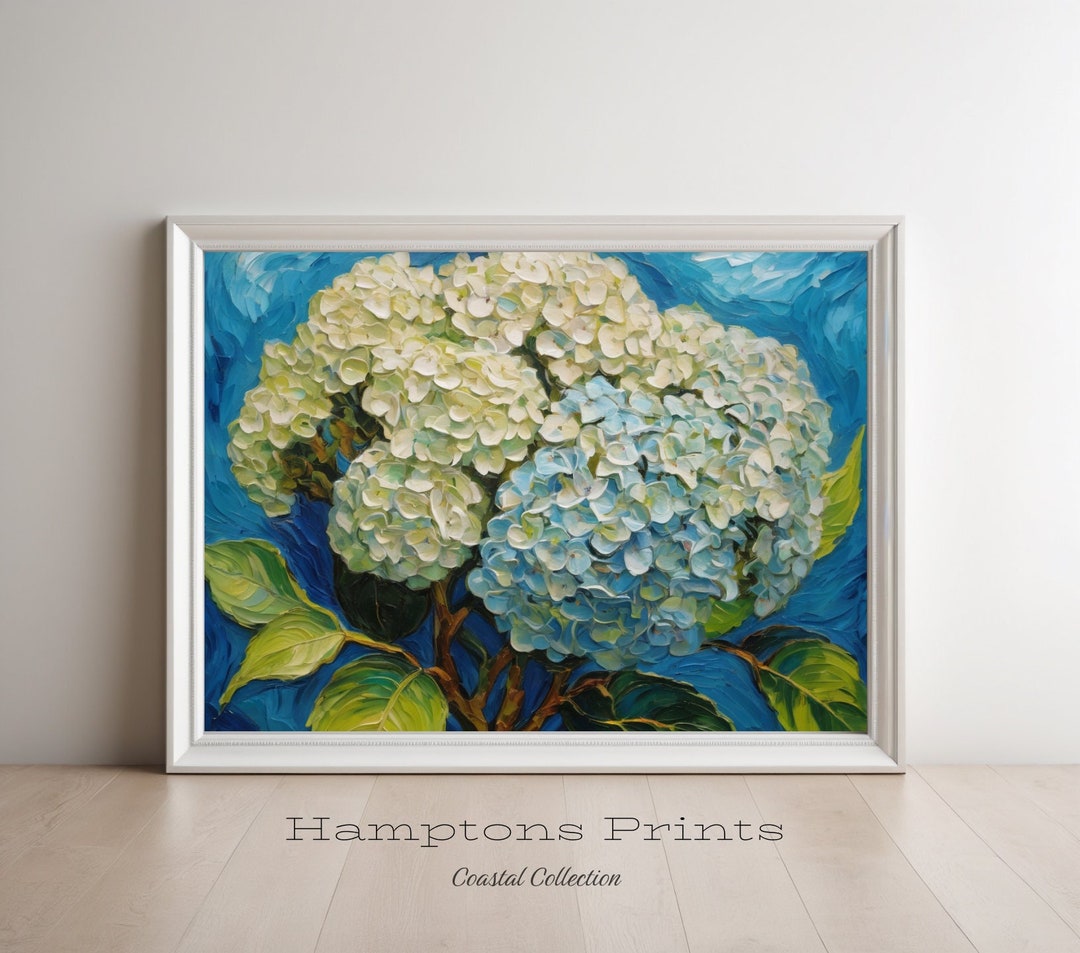 Hamptons Hydrangea Painting | Digital Download Art to Print | Original ...