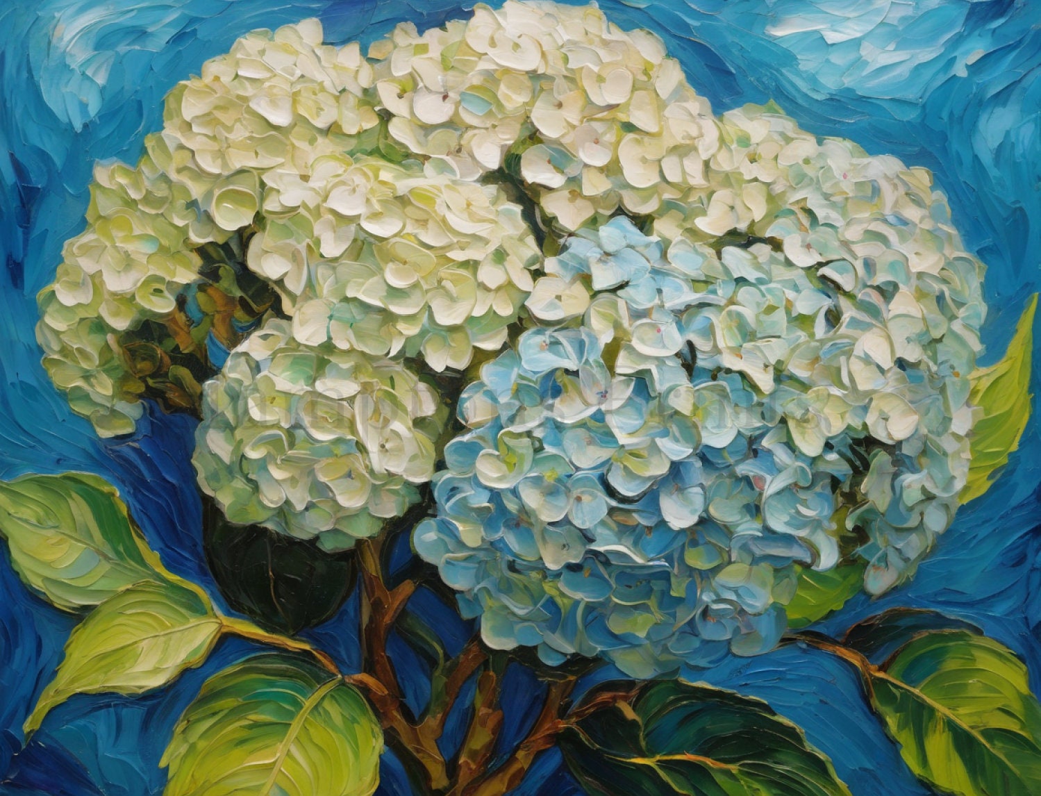 Hamptons Hydrangea Painting | Digital Download Art to Print | Original ...