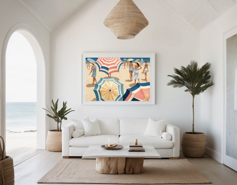 The Hamptons Beach Umbrellas Summer Art Print | La Dolce Vita | Montauk ...