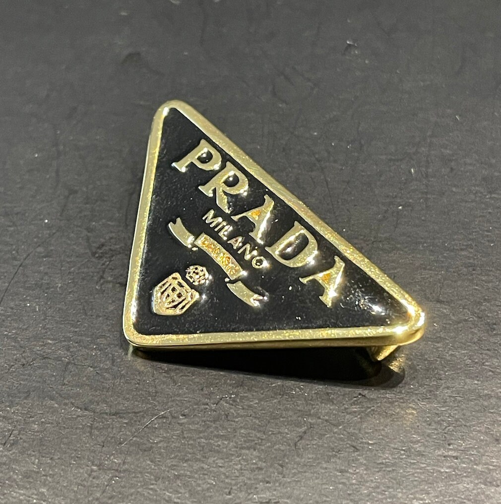 Prada Vintage Wonderful Gold Brooch With Black Insert - Etsy