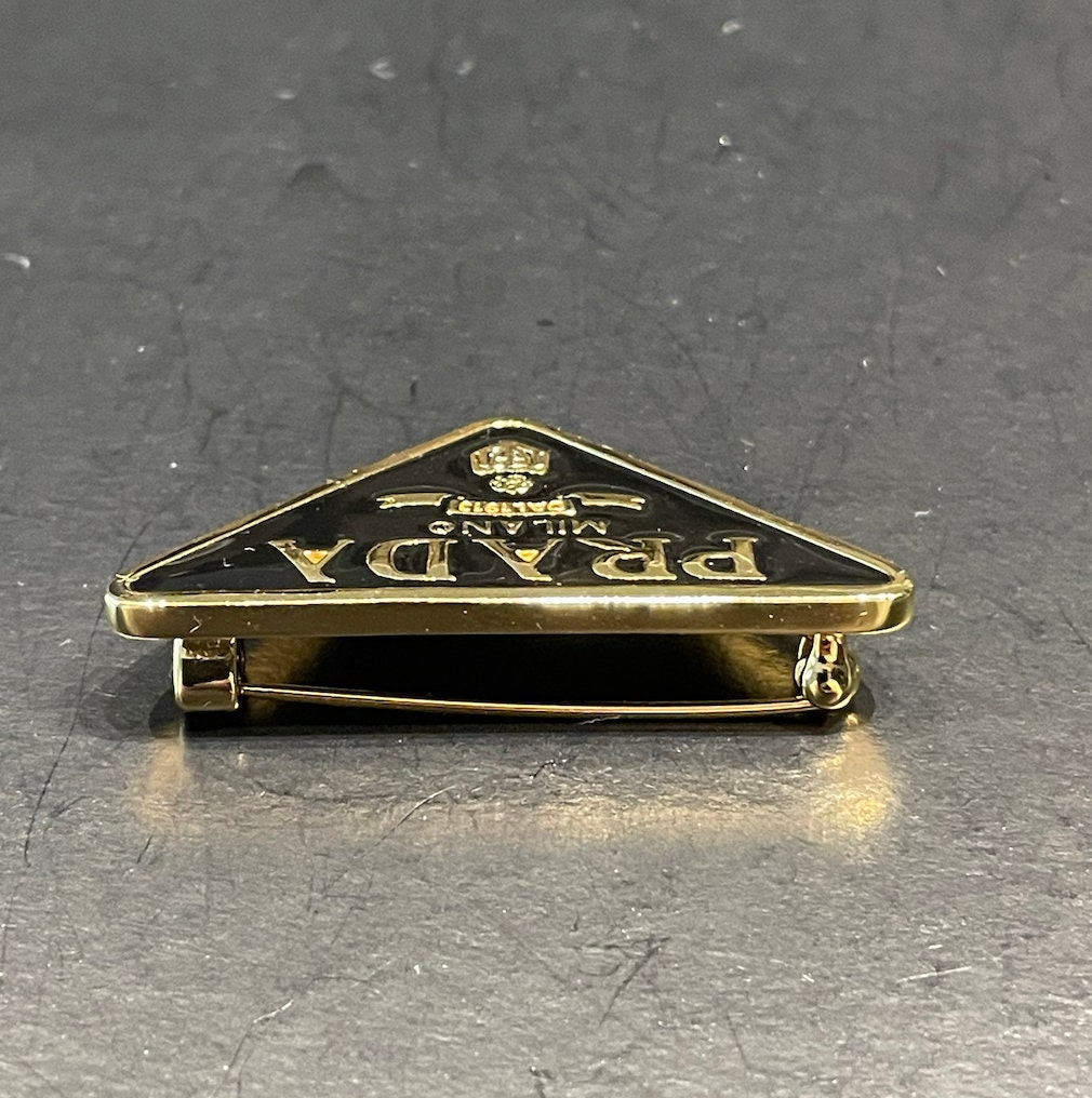 Prada Vintage Wonderful Gold Brooch With Black Insert - Etsy