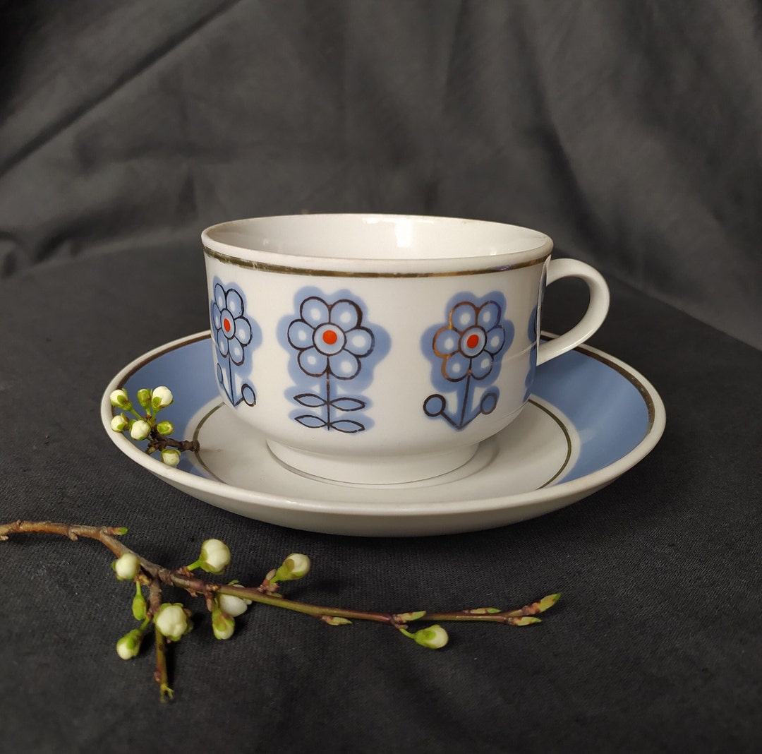 Vintage Coffee Tea Cup - Soviet Cup and Saucer - Antique Tea Set ...