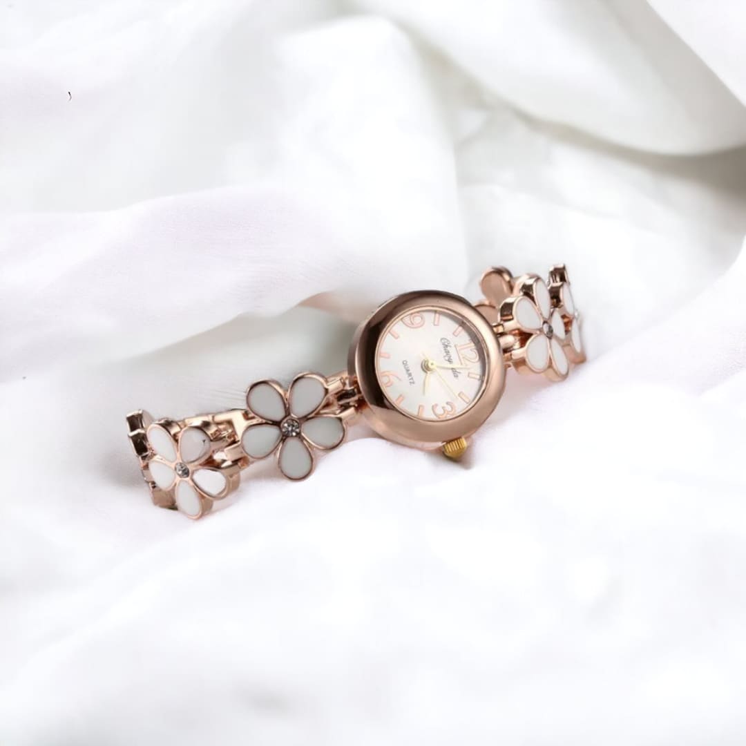 Vintage Gold Flower Womens Watch Nature Jewelry Accessory Gift for Her ...