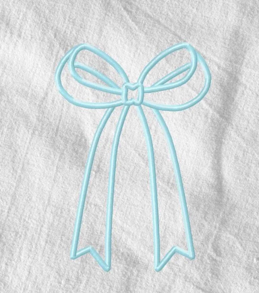 Classic Side Seam Bow Applique Embroidery, Floral Thin Narrow Ribbon ...