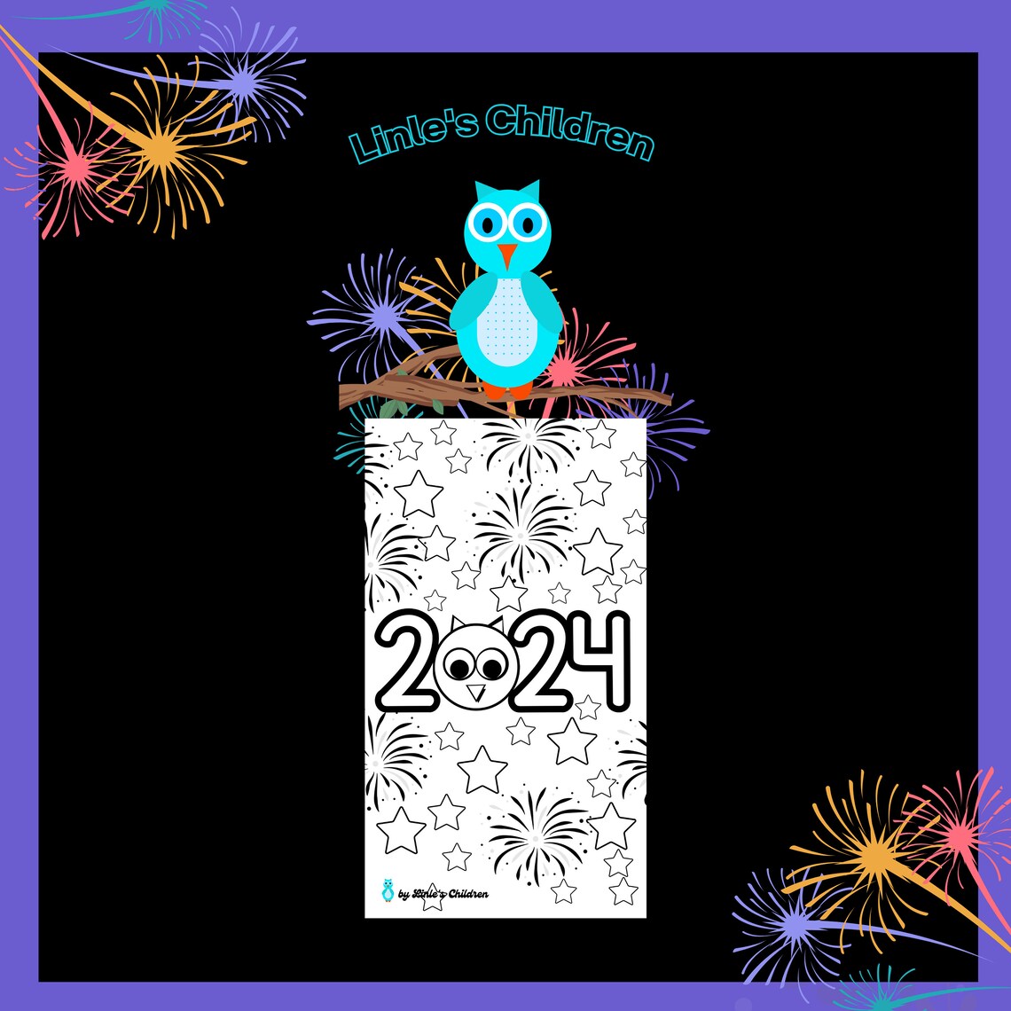 New Year 2024, Owl Theme Activity, Coloring Fun Sheets for Kids, New ...