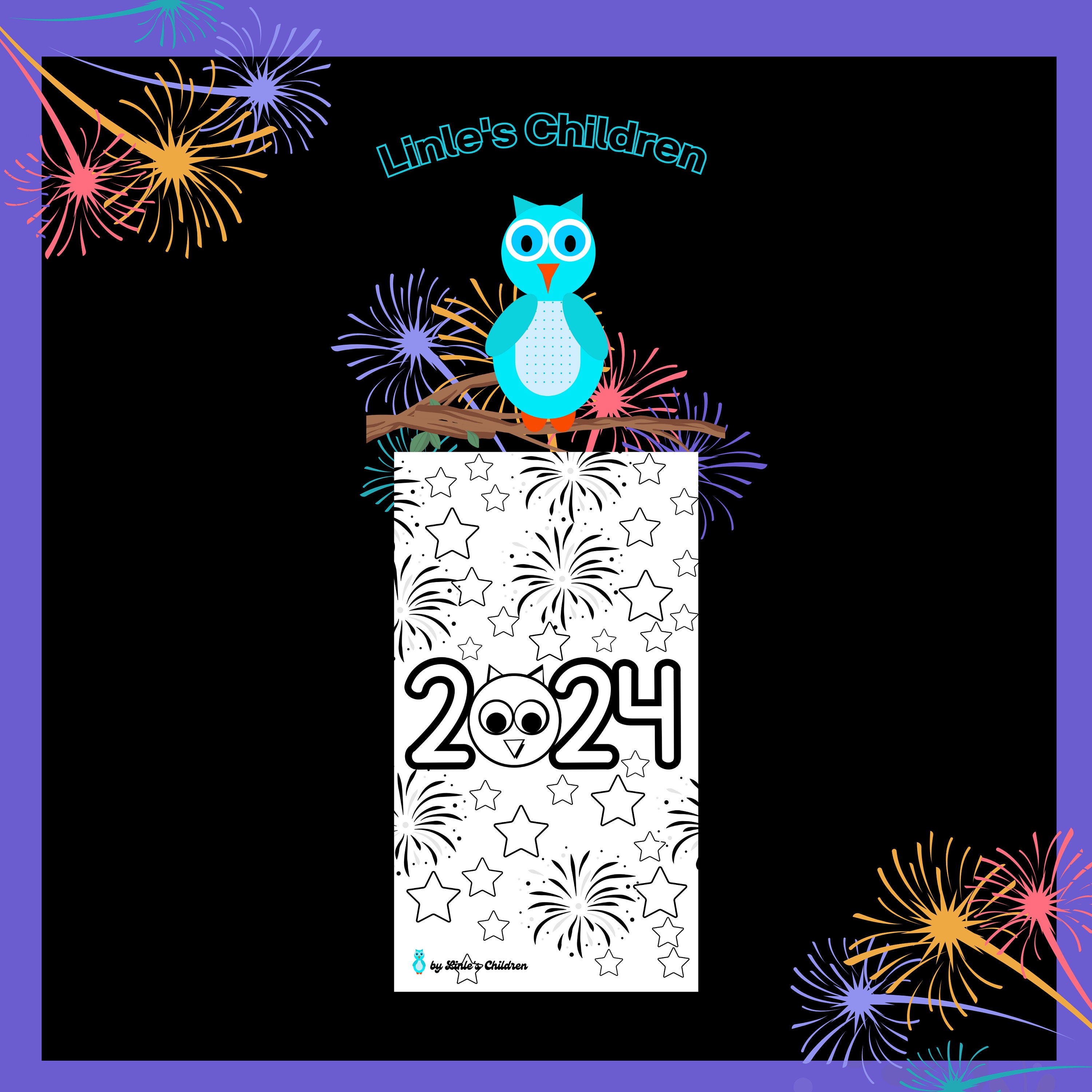New Year 2024, Owl Theme Activity, Coloring Fun Sheets for Kids, New ...