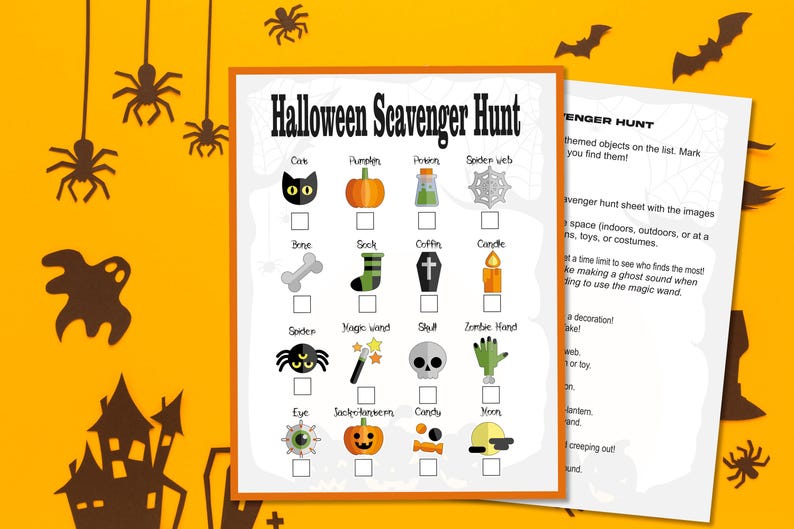 Halloween Scavenger Hunt Game Printable Kids Activity Downloadable ...