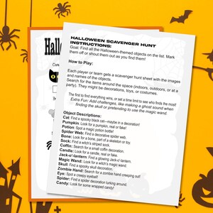 Halloween Scavenger Hunt Game Printable Kids Activity Downloadable ...