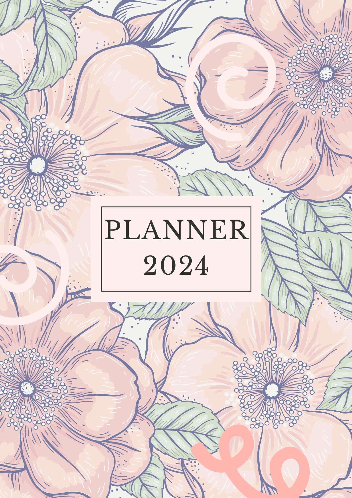 Digital Planner Minimalist Theme Grey Pink Cute 2024 Digital Planner ...