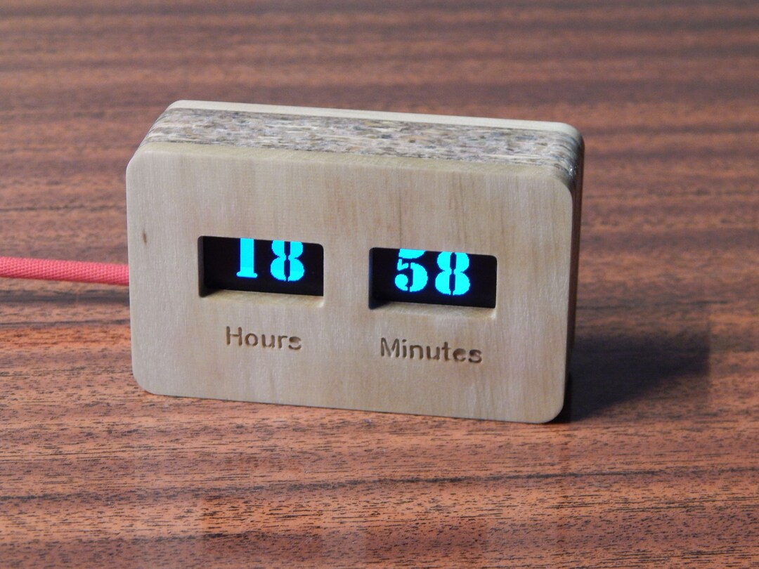 Wooden Handmade Electronic Flip-clock - Etsy