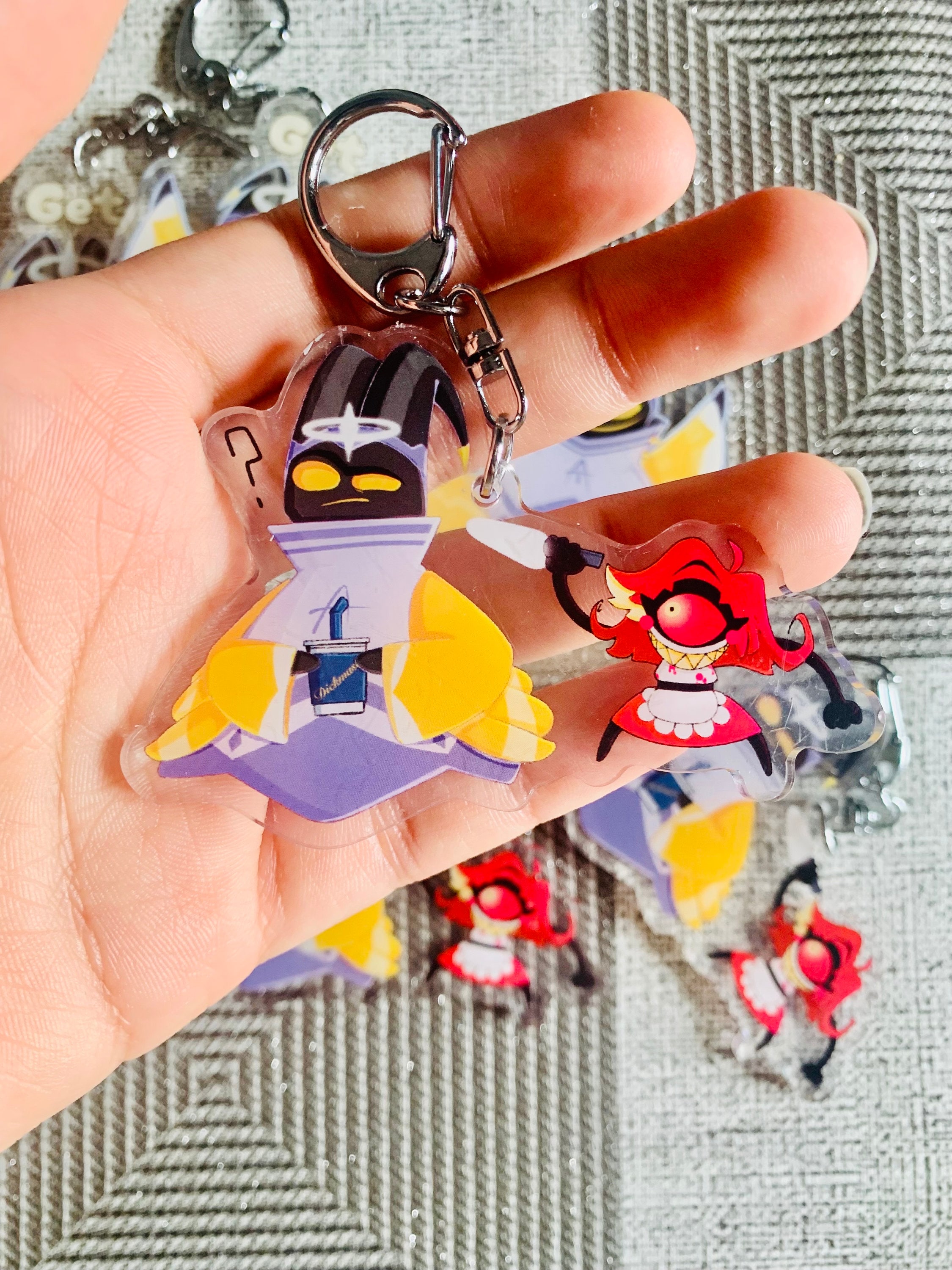 Hazbin Hotel Keychains Squished Adam And/or Niffty - Etsy