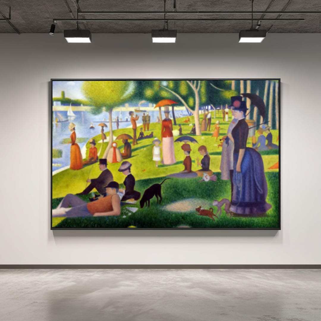 Georges Seurat Style Pointillism Canvas, Leisure Day at the Park Wall ...