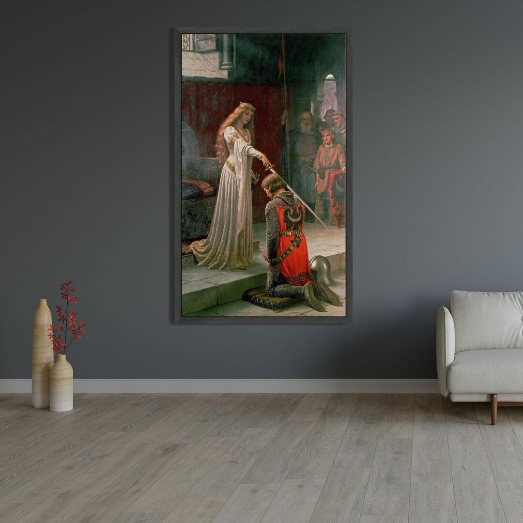 Medieval Knight Ceremony, Lady Knighting Scene Canvas, Historic ...