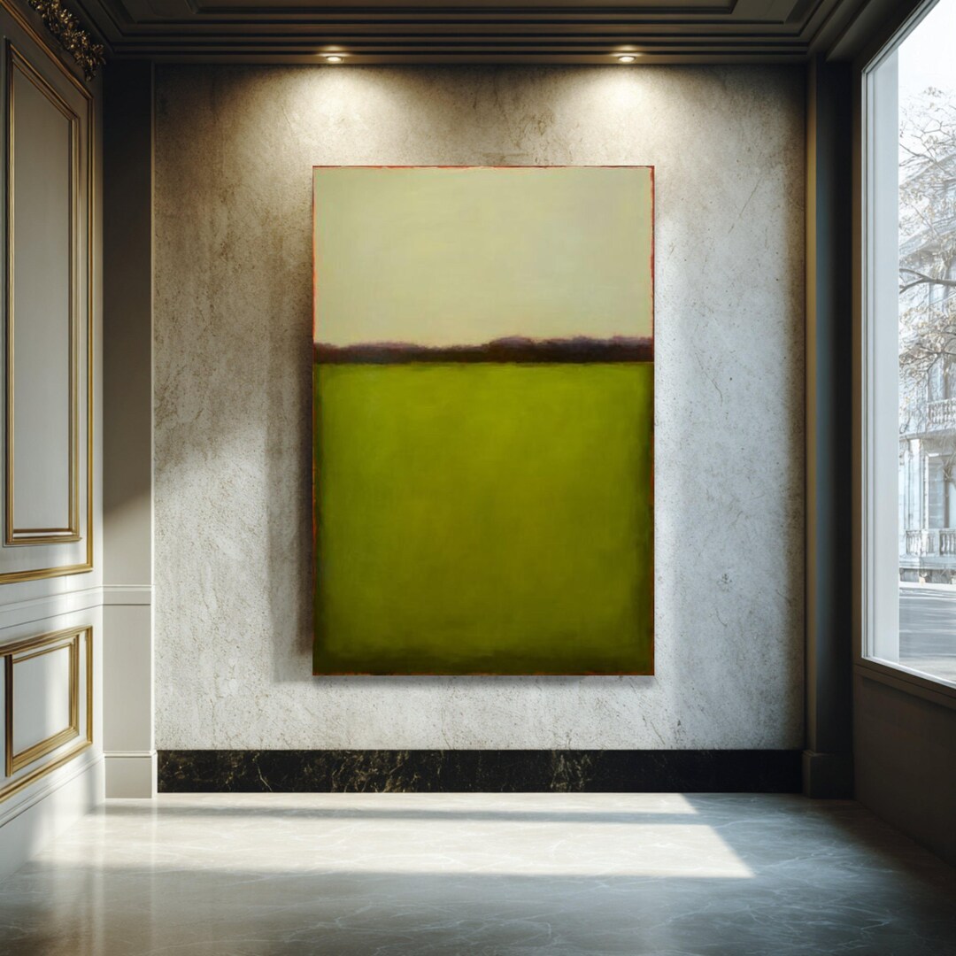 Mark Rothko Inspired Abstract Canvas, Green Field Wall Art, Modern ...