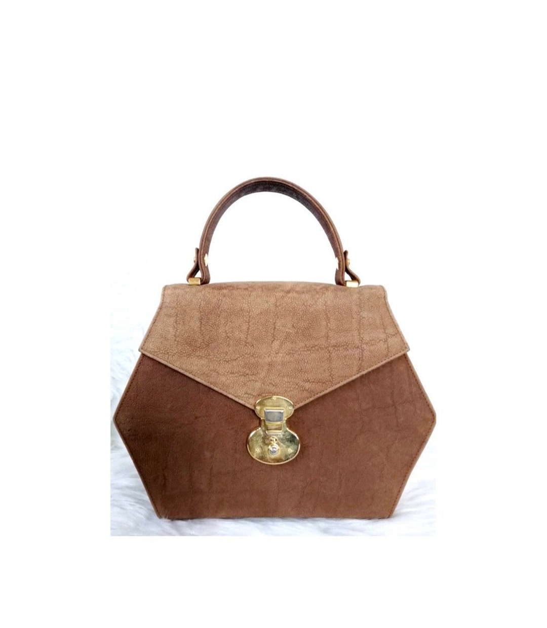 Vintage Exotic Leather Bag, Vintage Dark Brown Bag, Genuine Exotic ...