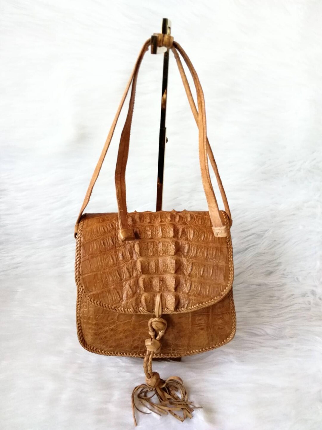 Vintage 1980s Genuine Alligator Leather Handcrafted With Braided Detail ...
